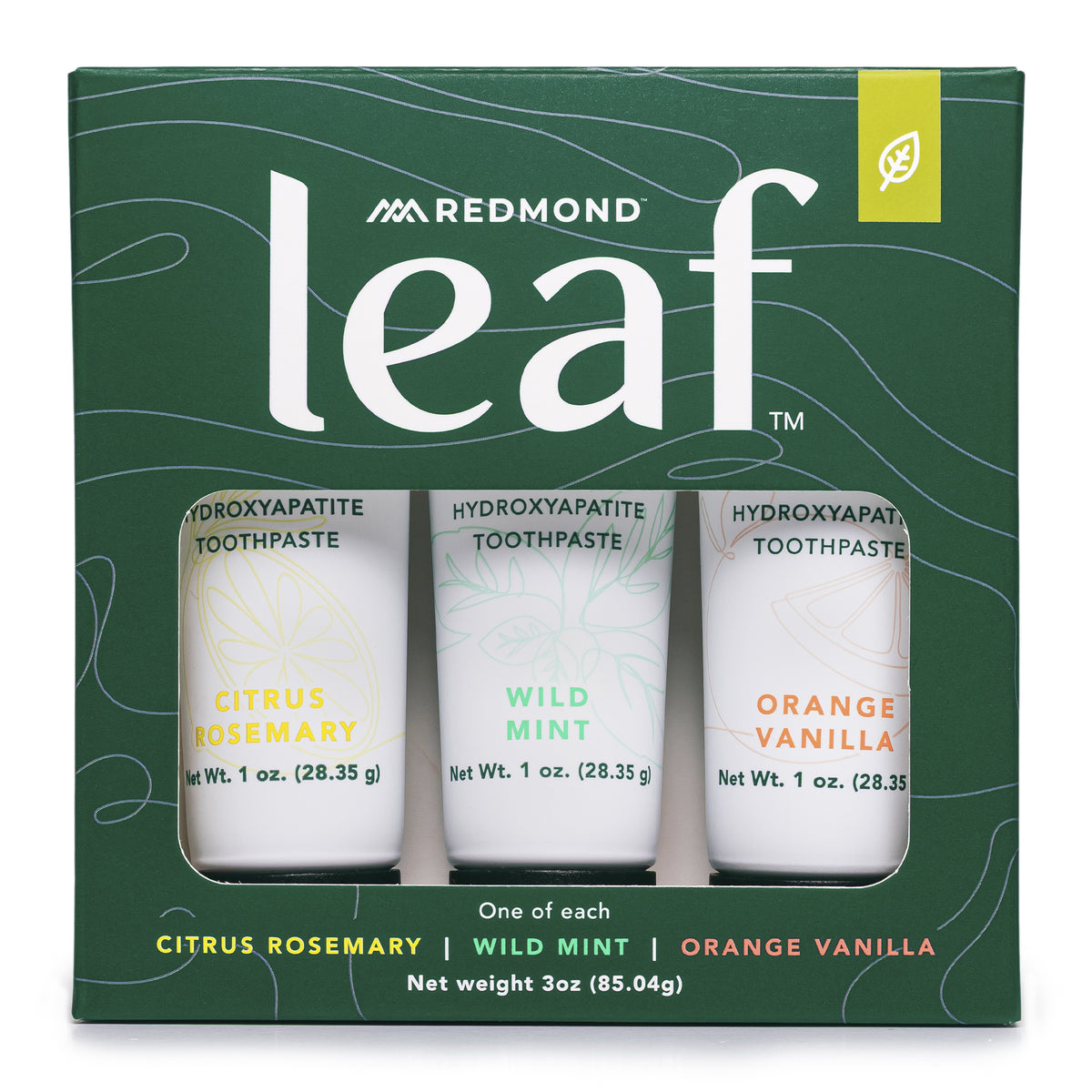 Leaf Toothpaste Variety Pack (3 Count, 1 oz Tube of each flavor ...